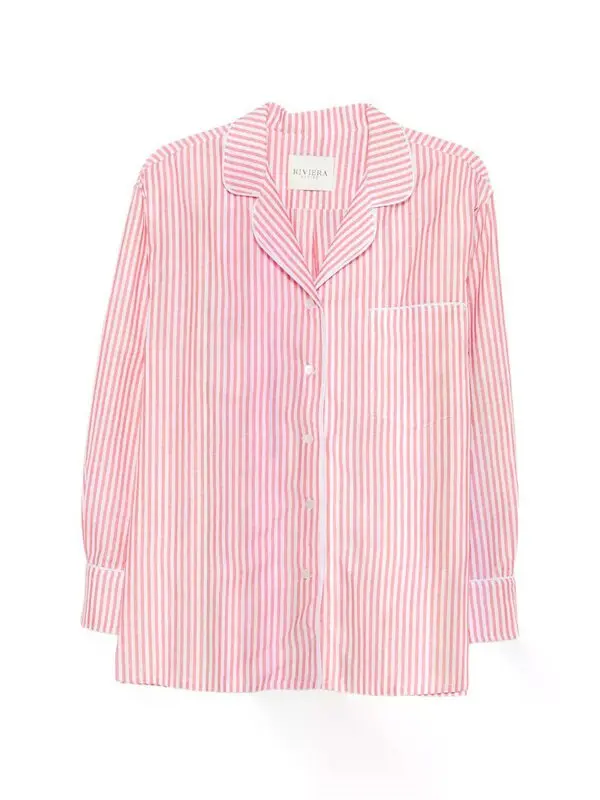 RIVIERA Striped Pattern Shirt - Red