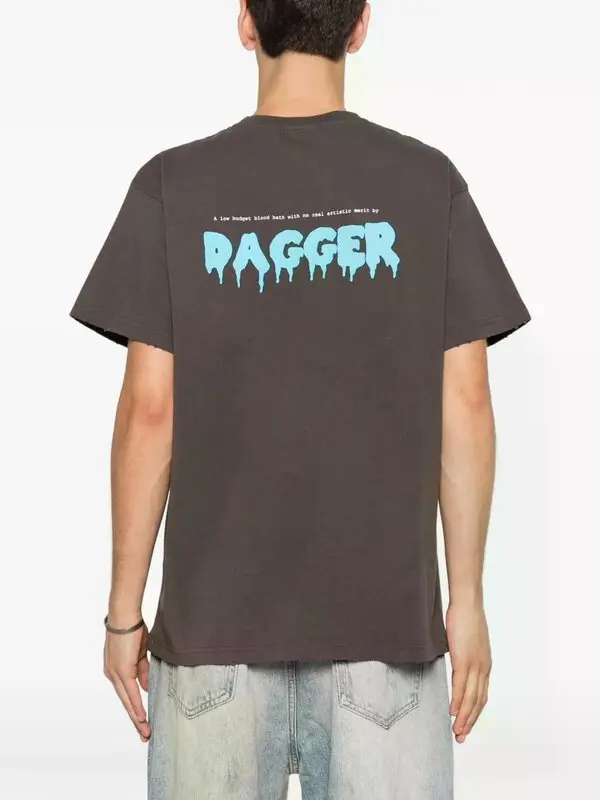 DAGGER Graphic-print Distressed T-shirt