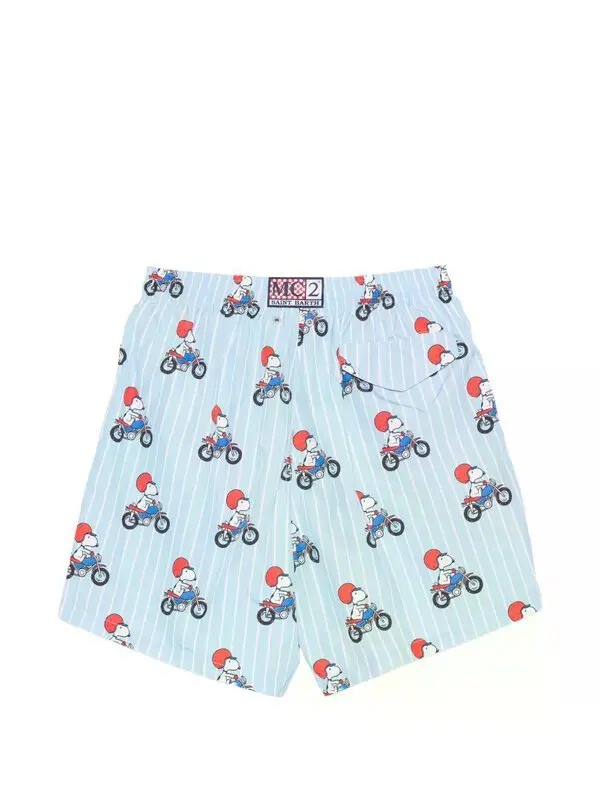 MC2 SAINT BARTH Snoopy-print Striped Swim Shorts