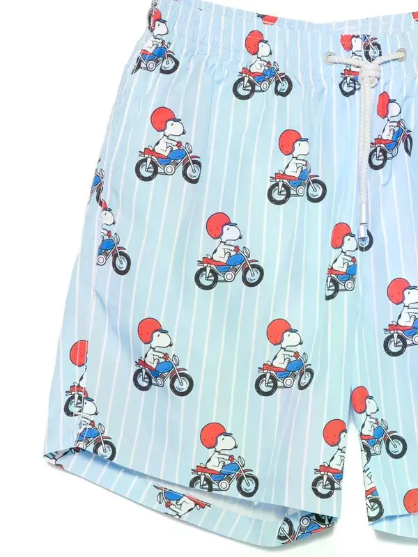 MC2 SAINT BARTH Snoopy-print Striped Swim Shorts