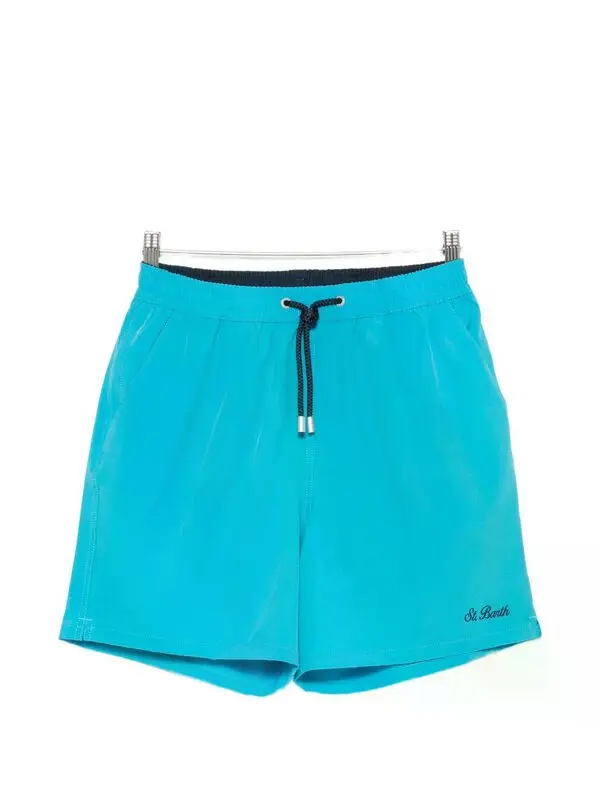 MC2 SAINT BARTH Embroidered Logo Swim Shorts - Blue