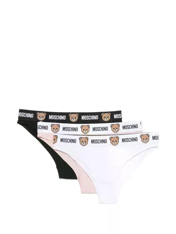 Moschino Teddy Bear Logo-waistband Briefs Set - Black