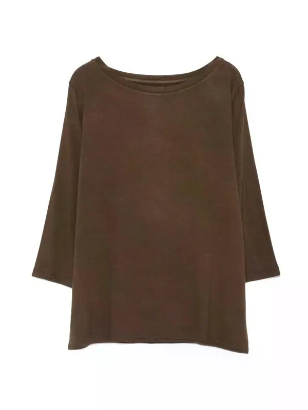 Majestic Filatures Boat-neck T-shirt - Brown