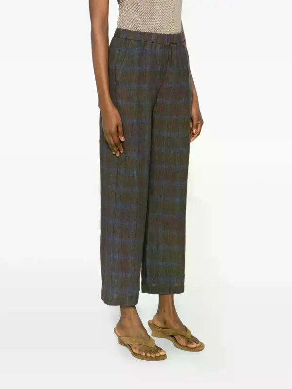 DIEGA Check-pattern Wide-leg Trousers