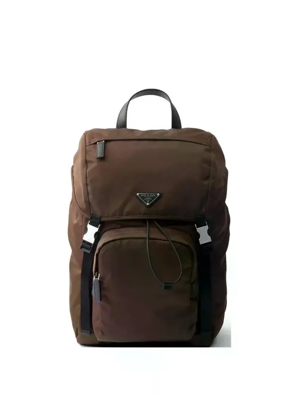 Prada Re-nylon And Saffiano Leather Backpack - Brown