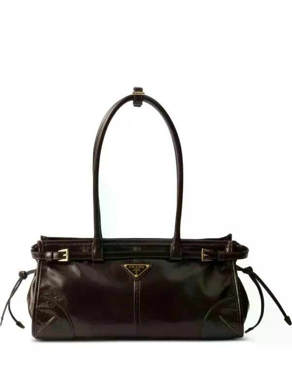 Prada Bonnie Medium Leather Handbag - Brown