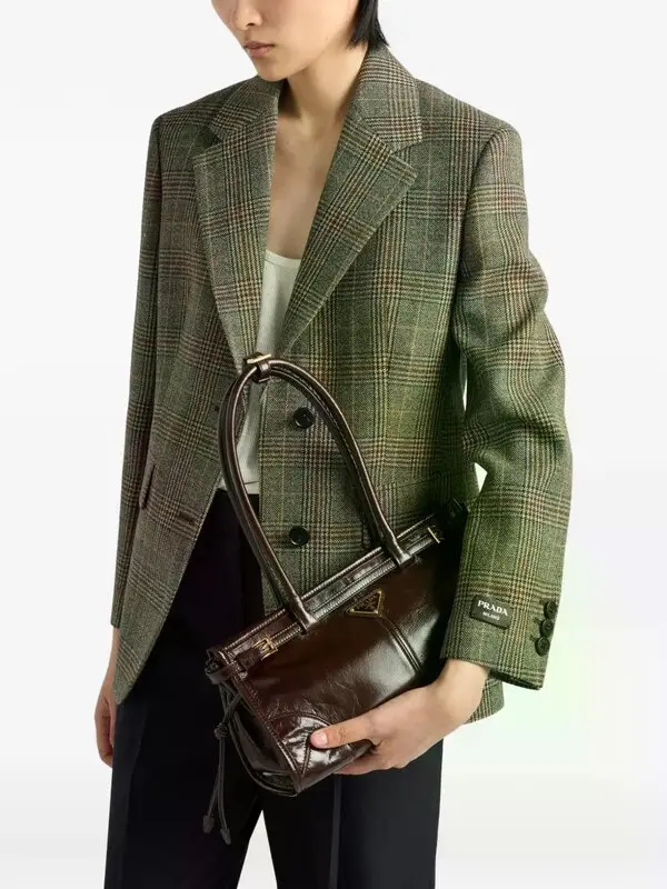 Prada Bonnie Medium Leather Handbag - Brown