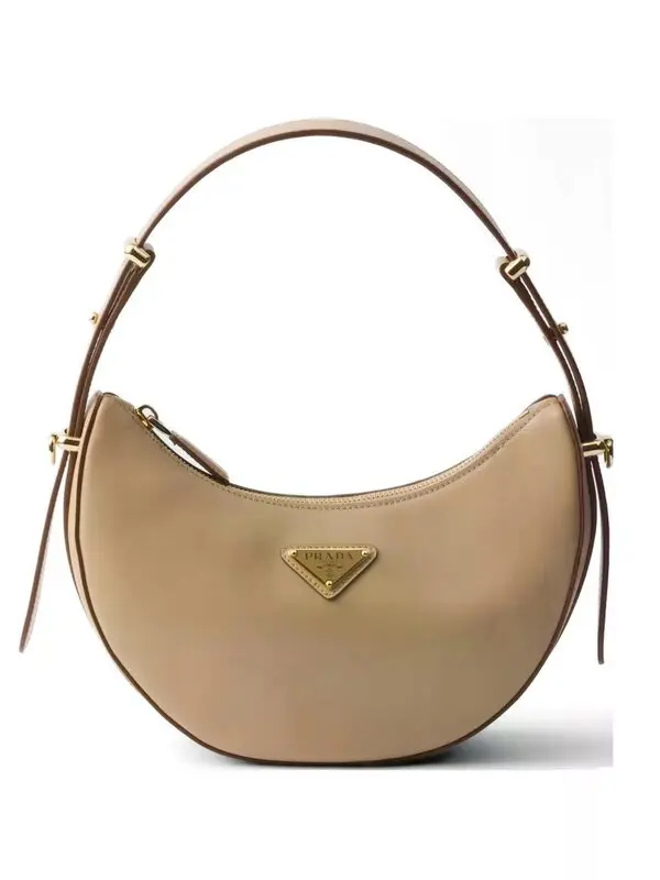 Prada Arqué Mini Leather Shoulder Bag - Neutrals