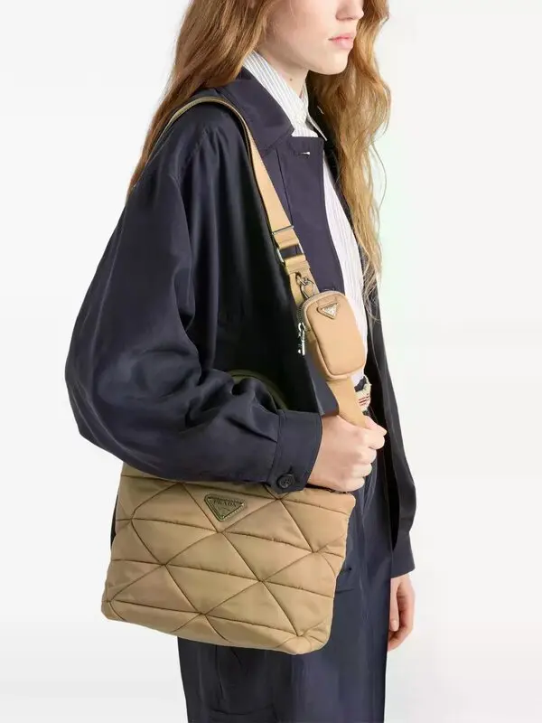 Prada Small Padded Re-nylon Tote - Neutrals