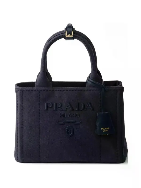 Prada Jardinière Small Cotton Canvas Bag - Blue