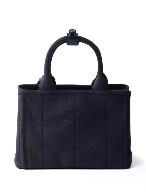 Prada Small Jardinière Cotton Canvas Bag - Blue
