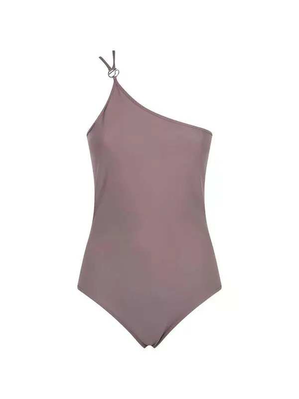 Coperni One-shoulder Swimsuit With Logo Ring - Purple