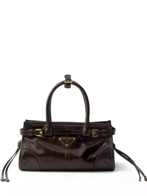 Prada Bonnie Leather Mini Handbag - Brown