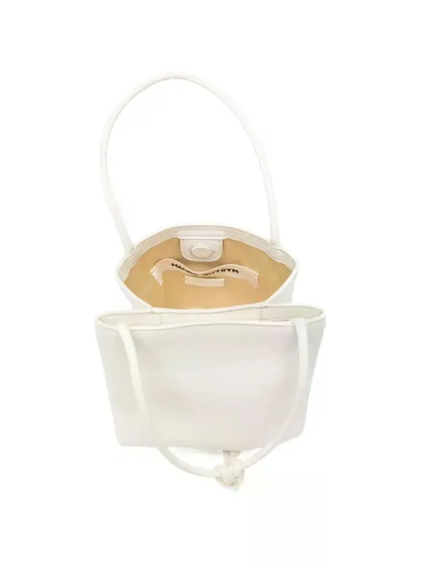 Magda Butrym Leather Tote Bag With Flower Detail - White