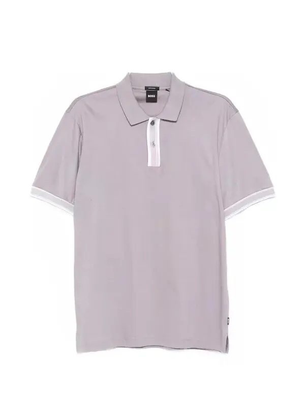 BOSS Striped-trim Polo Shirt - Purple