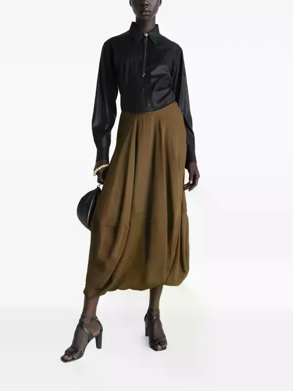 LEMAIRE Crêpe De Chine Viscose Balloon Skirt - Brown