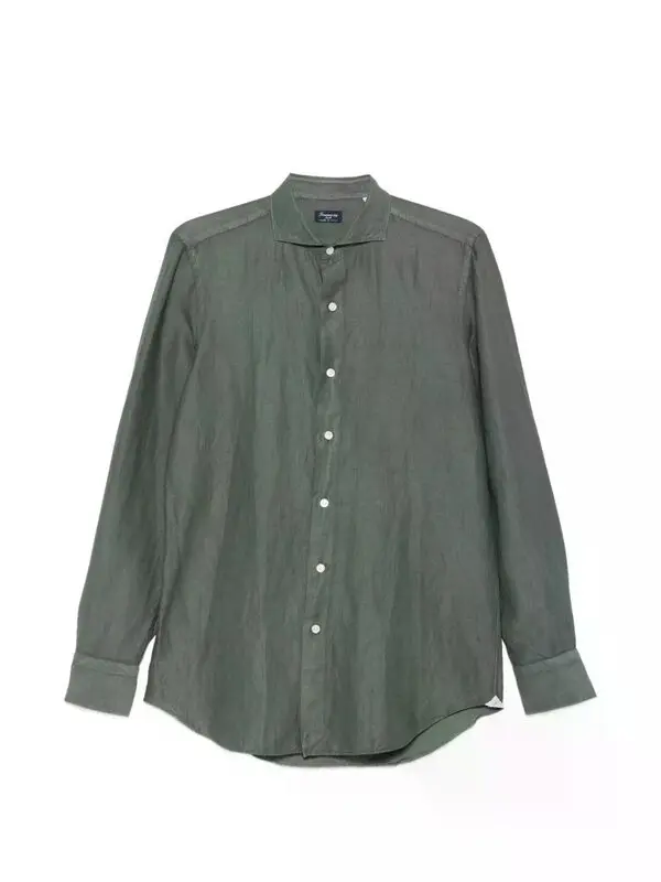 FINAMORE 1925 Spread-collar Long-sleeve Shirt - Green