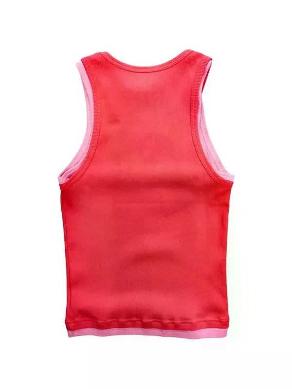 CHARLES JEFFREY Logo Embroidered Layered Tank Top