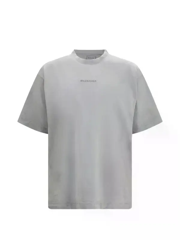 Balenciaga Logo-embroidered Distressed-effect T-shirt