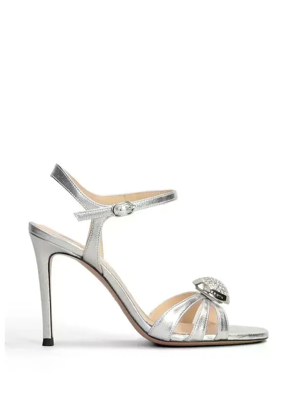 Roberto Festa Toledo Crystal-embellished Metallic Sandals - Silver