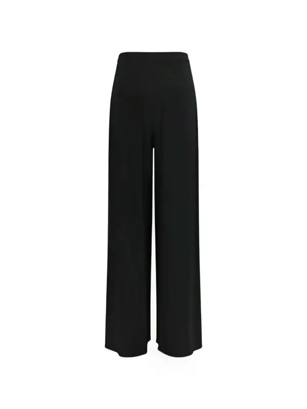 Max Mara Pleated Jersey Palazzo Pants - Black