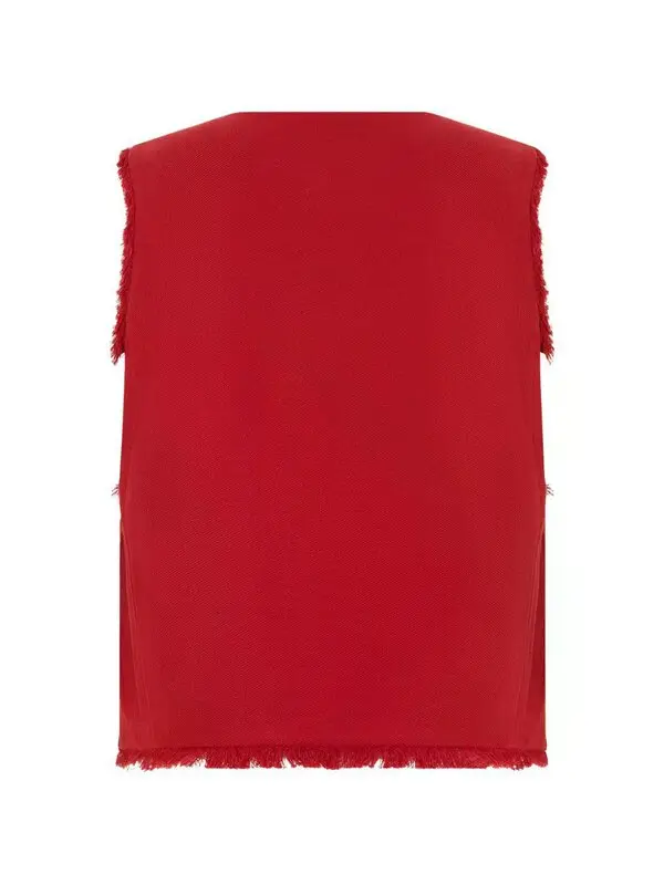 Max Mara Frayed-edge Button-up Gilet