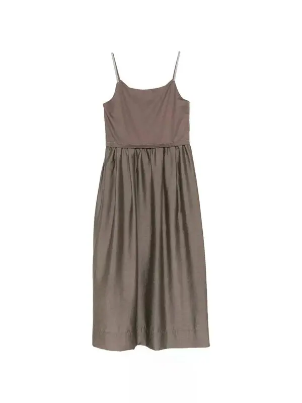 Peserico Monili-chain Sleeveless Midi Dress - Brown
