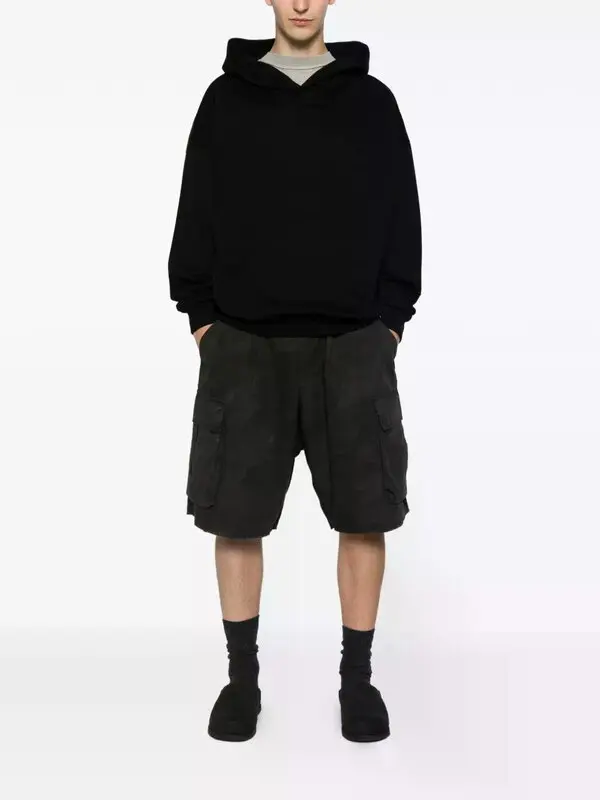 Fear Of God Ribbed-trim Hoodie - Black