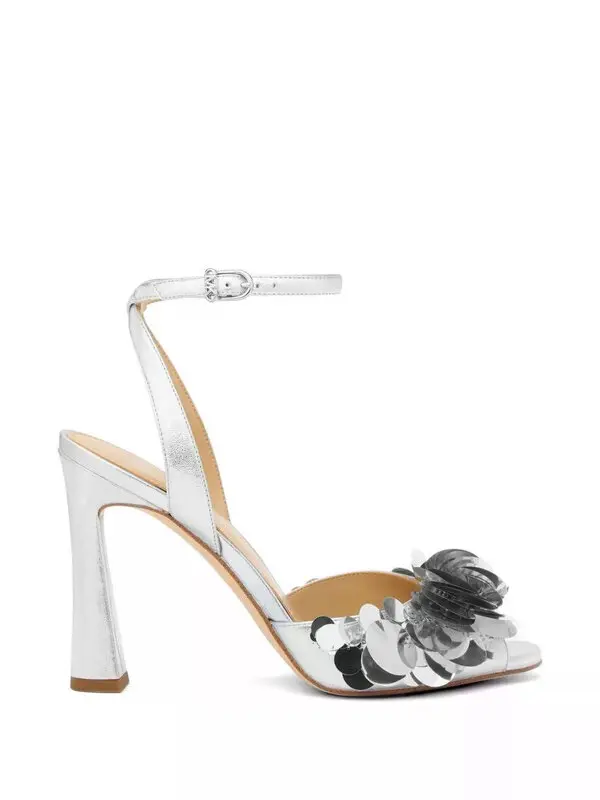 Michael Kors Loretta Sequin-embellished Sandals - Silver