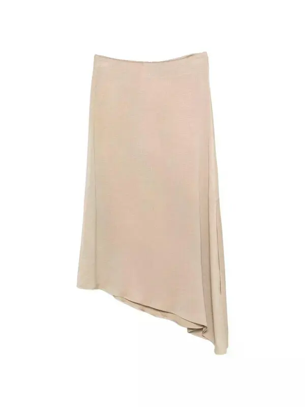 Peserico Asymmetric-hem Midi Skirt - Neutrals