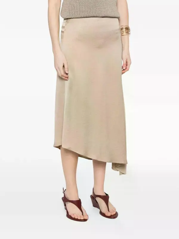 Peserico Asymmetric-hem Midi Skirt - Neutrals