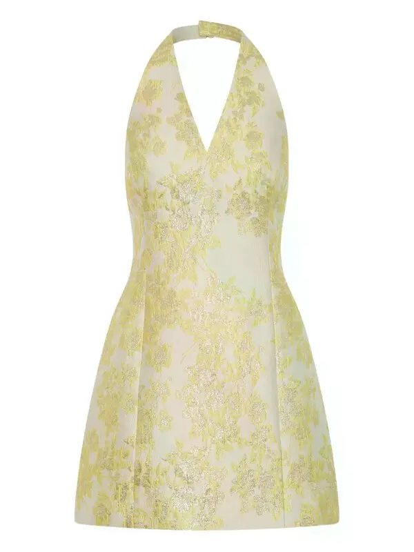 Anna Quan Floral Halterneck Dress - Yellow