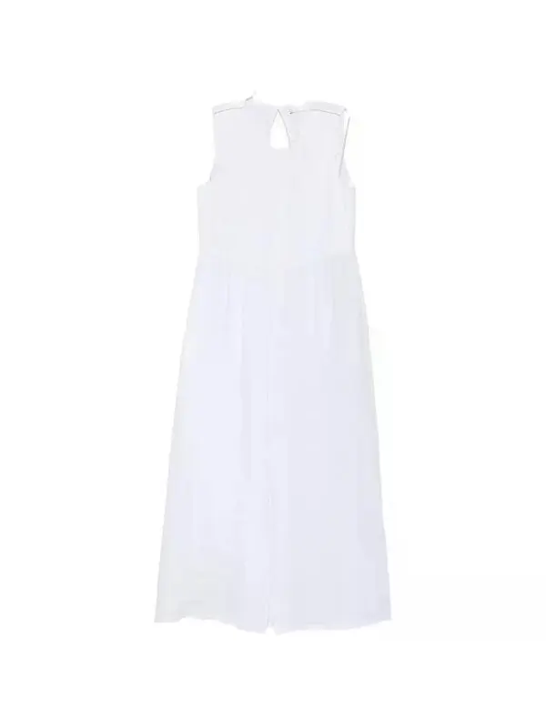 Peserico Pleated Bodice Sleeveless Dress - White