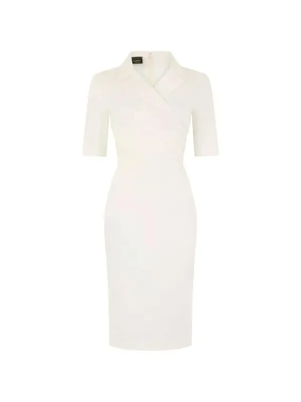 Pinko Wrap-front Notched-collar Dress - Neutrals