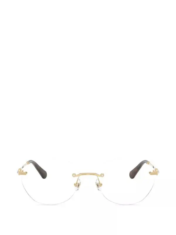 SWAROVSKI Rimless Geometric-frame Glasses - Gold
