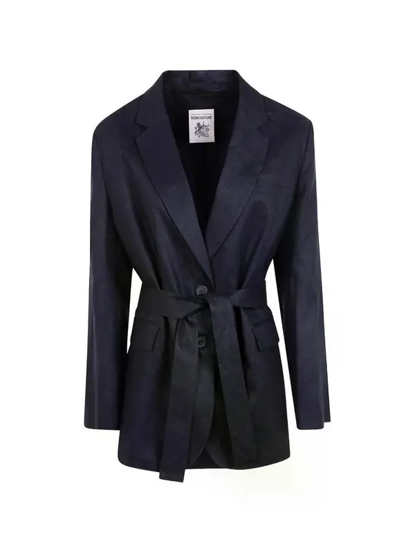 SEMICOUTURE Belted Single-breasted Blazer - Black