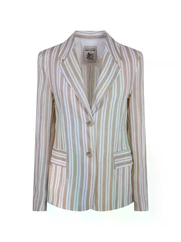 SEMICOUTURE Striped Blazer - Neutrals