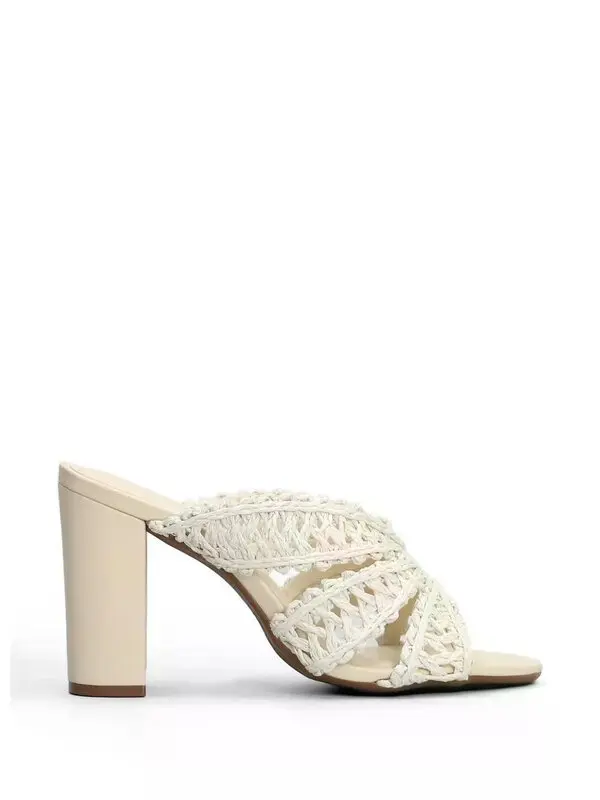 AREZZO Woven Crossover-strap Sandals - Neutrals