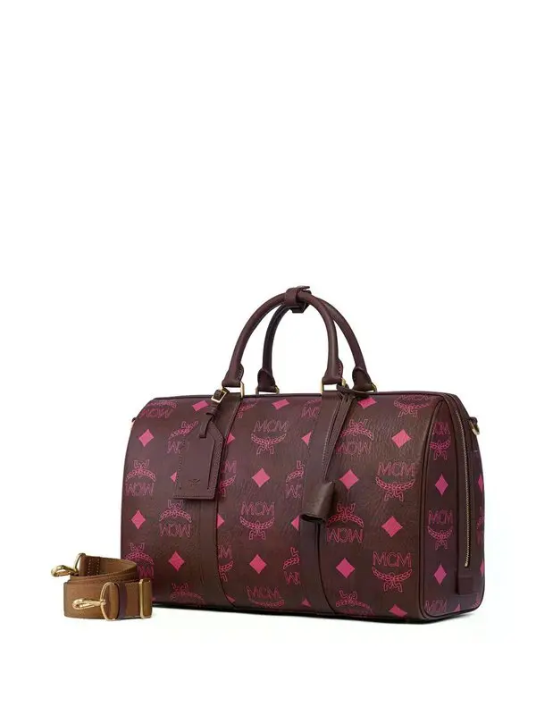 Mcm Small Ottomar Maxi Visetos Weekender Bag - Brown