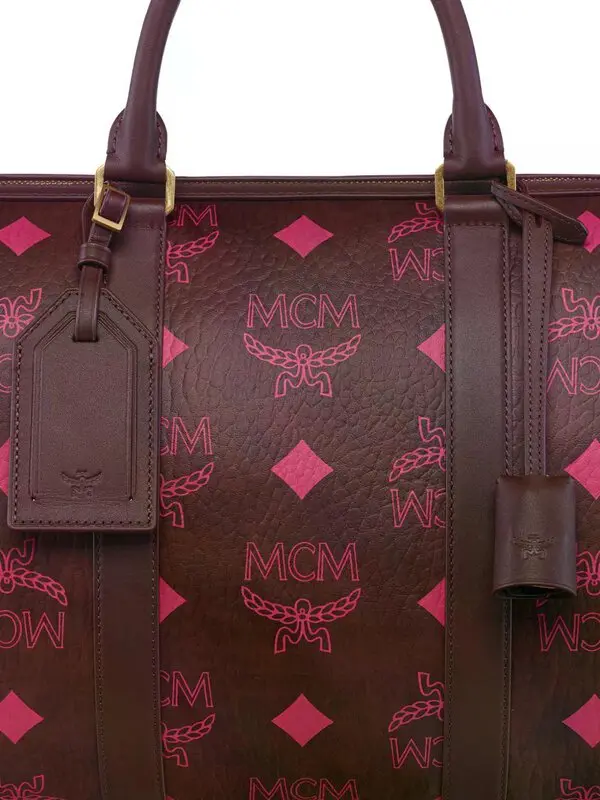 Mcm Small Ottomar Maxi Visetos Weekender Bag - Brown
