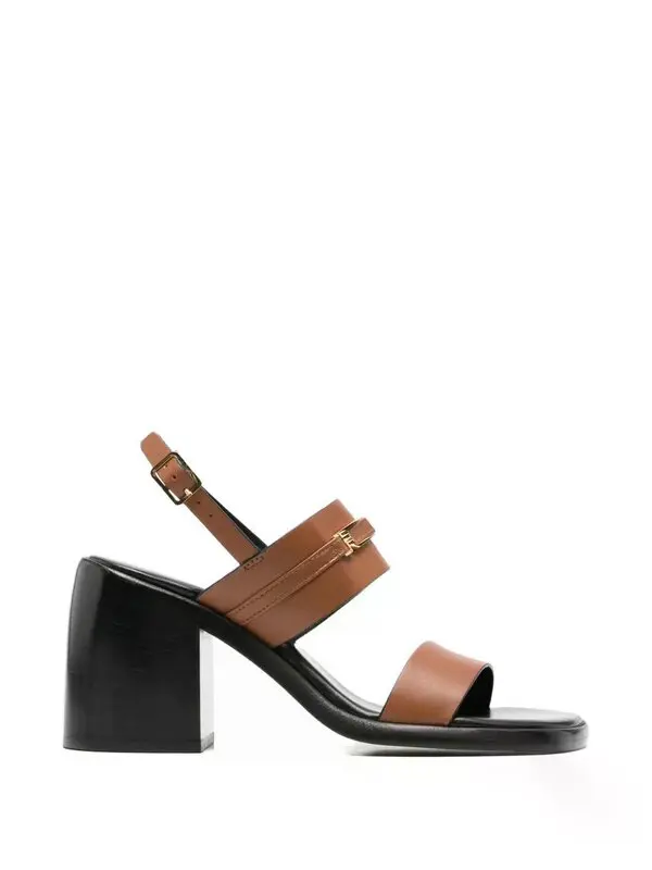SERGIO ROSSI Logo-plaque Buckle-fastening Sandals - Neutrals