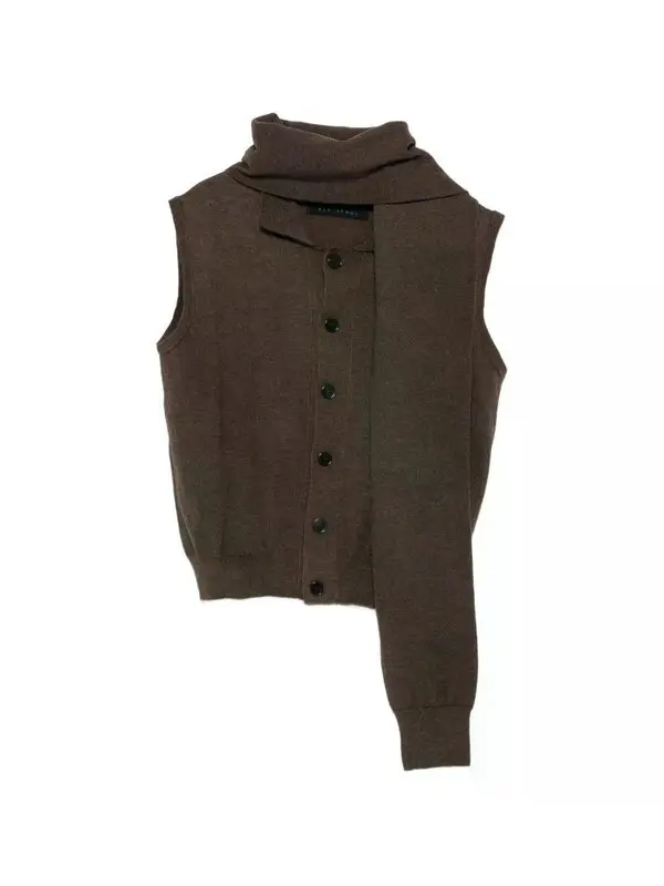 ALAINPAUL Deconstructed Roll-neck Top - Brown