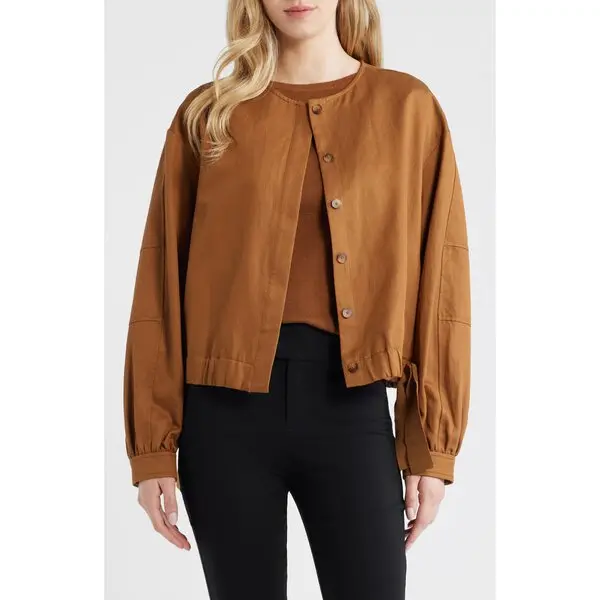 Mango Ties Hem Jacket - Brown