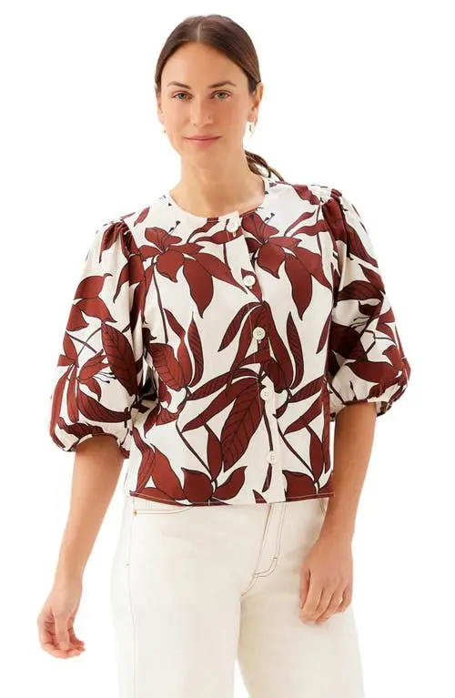 Karen Kane Puff Sleeve Button-up Shirt