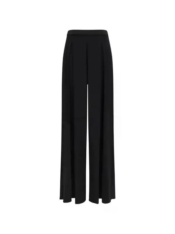 Max Mara Pleated Jersey Palazzo Pants - Black