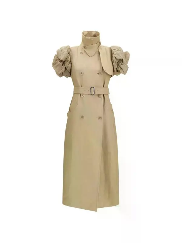 Max Mara Puffed-sleeve Double-breasted Overcoat - Neutrals