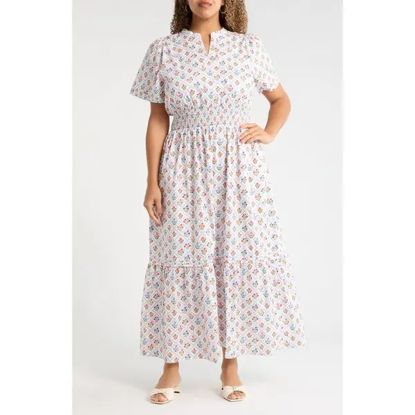 SUGARLIPS Floral Print Poplin Maxi Dress