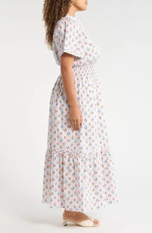 SUGARLIPS Floral Print Poplin Maxi Dress