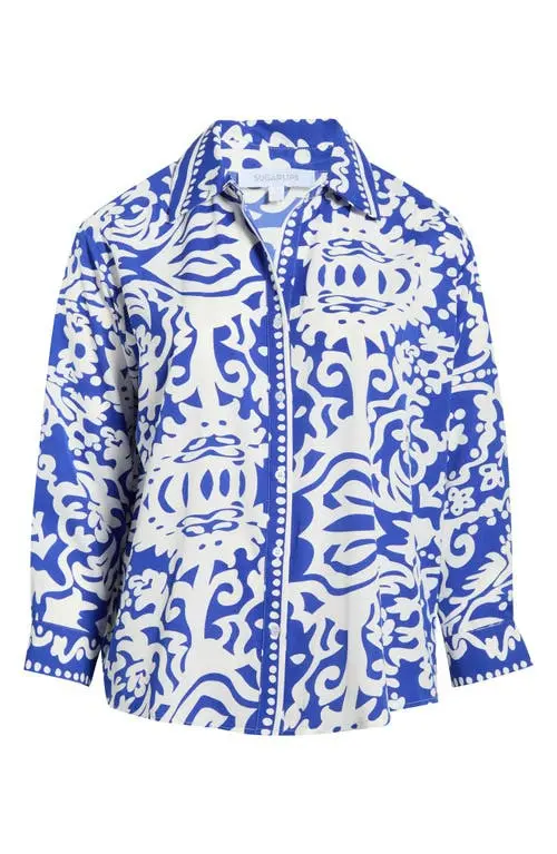 SUGARLIPS Printed Relaxed Fit Button-up Shirt