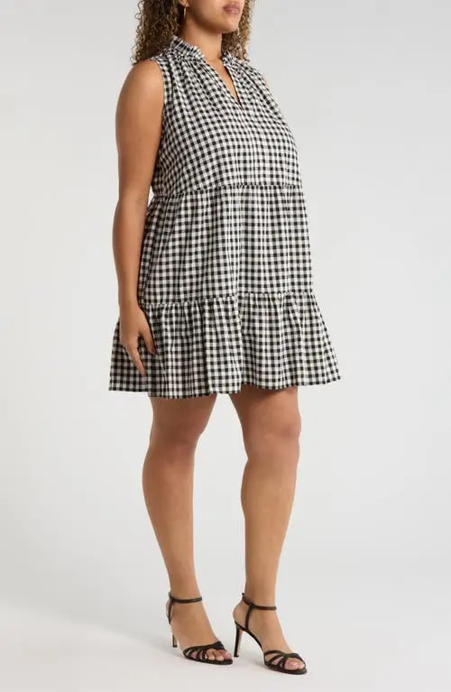 SUGARLIPS Plaid Gemmely Sleeveless Cotton Minidress